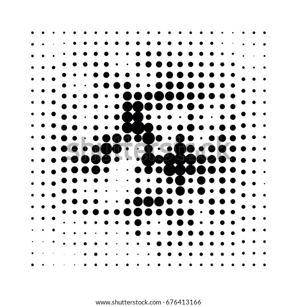 Vector Black Abstract Halftone Object Isolated Stock Vector (Royalty ...