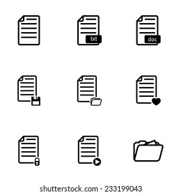 Vector Black Documents Icon Set On Stock Vector (Royalty Free ...