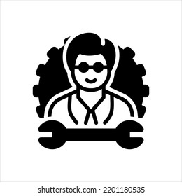 Vector Black Icon Occupation Stock Vector (Royalty Free) 2201180535 ...