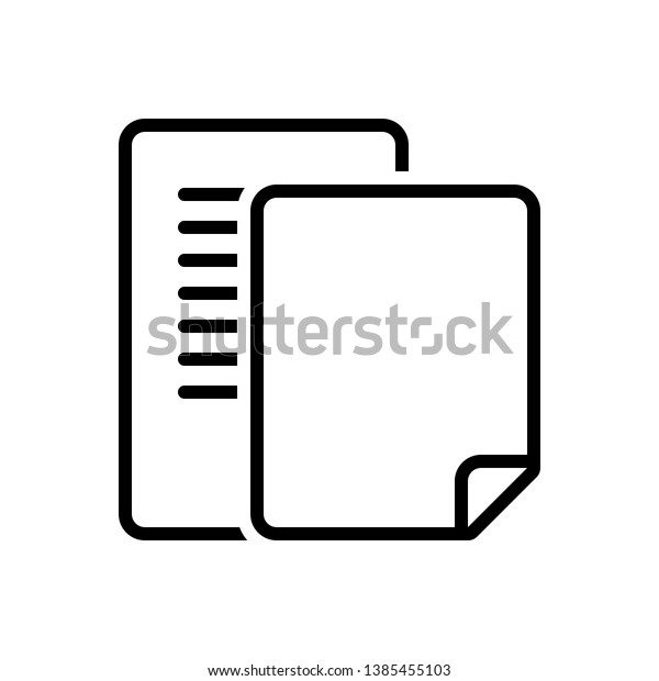 Vector Black Line Icon Document Stock Vector (Royalty Free) 1385455103 ...