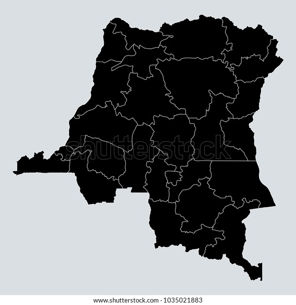 Vector Black Map Congo Drgray Background Stock Vector (Royalty Free ...