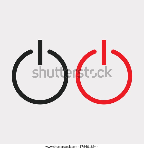 Vector Black Red Shut Down Icon Stock Vector (Royalty Free) 1764018944 ...
