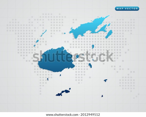 Vector Blue Gradient Fiji Map On Stock Vector (Royalty Free) 2012949512 ...