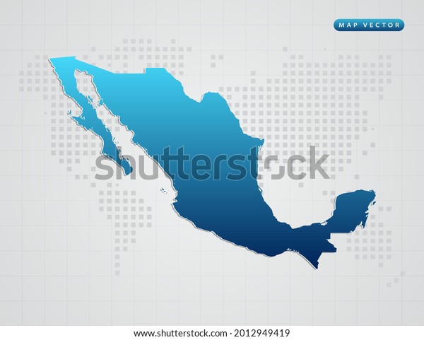 Vector Blue Gradient Mexico Map On Stock Vector (Royalty Free ...