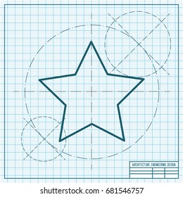 Blueprint Stars Technical Drawing Illustration Stock Illustration ...