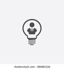 Vector Light Bulb Man Icon Stock Vector (Royalty Free) 378238063 ...