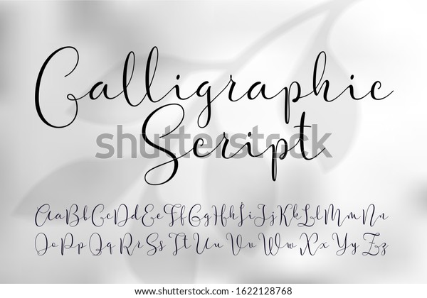 Vector Calligraphic Script Font Classic Style: เวกเตอร์สต็อก (ปลอดค่า ...