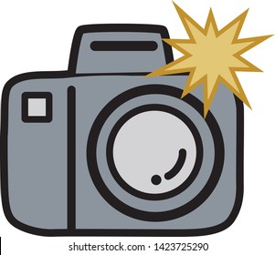 Vector Camera Icon Flash Going Off Stock Vector (Royalty Free ...