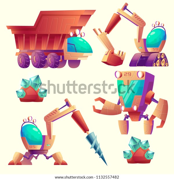 Vector Cartoon Set Mining Machinery Other Stock Vector (Royalty Free ...