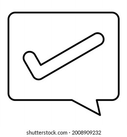 Vector Check Message Outline Icon Design Stock Vector (Royalty Free ...