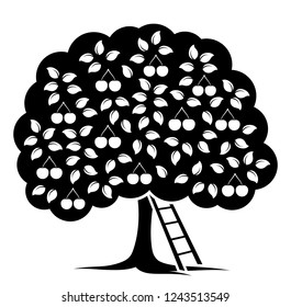 Vector Cherry Tree Ladder Isolated On Stock Vector (Royalty Free ...