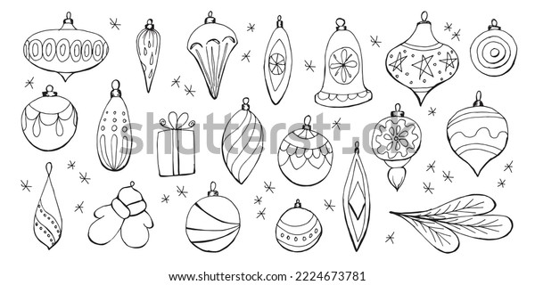 Vector Christmas Coloring Page Hand Drawing Stock Vector (Royalty Free ...