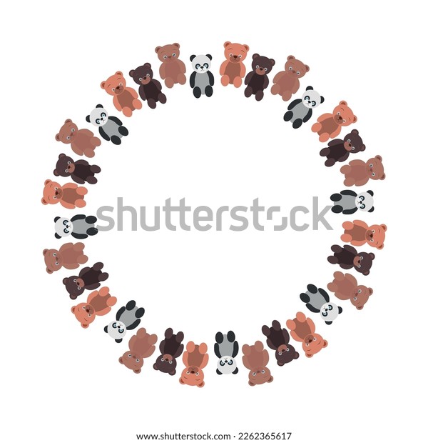 Vector Circle Frame Made Bears Pandas Stock Vector (Royalty Free ...