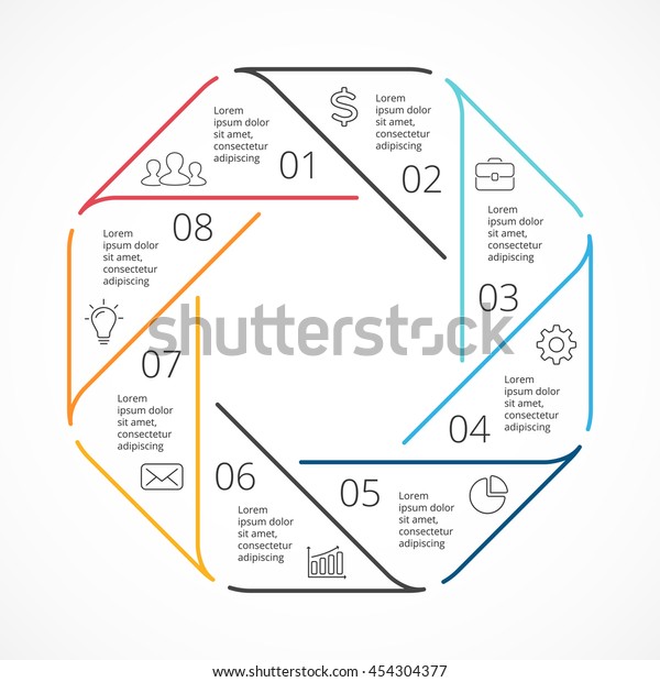 Vector Circle Linear Arrows Infographic Cycle: vector de stock (libre ...