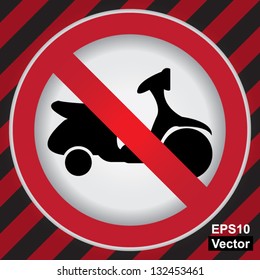 Vector Circle Prohibited Sign No Motorcycle Stock Vector (Royalty Free ...