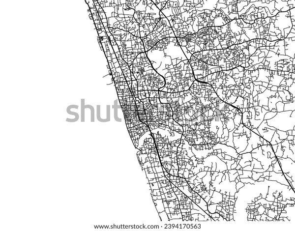 Vector City Map Kozhikode Republic India Stock Vector (Royalty Free ...