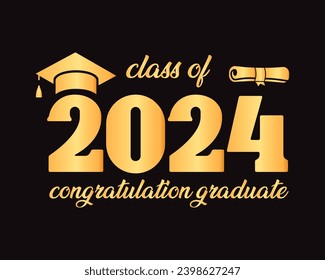 Vector Class 2024 Background Design Typography Stock Vector (Royalty ...