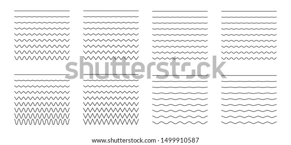 Vector Collection Different Thin Line Wave Stock Vector (Royalty Free ...