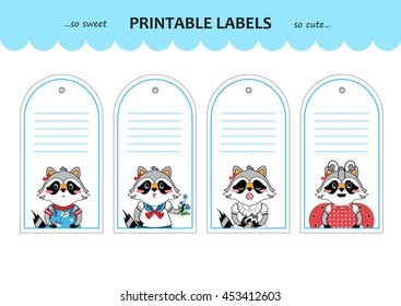 Vector Collection Printable Gift Tags Labels Stock Vector (Royalty Free ...