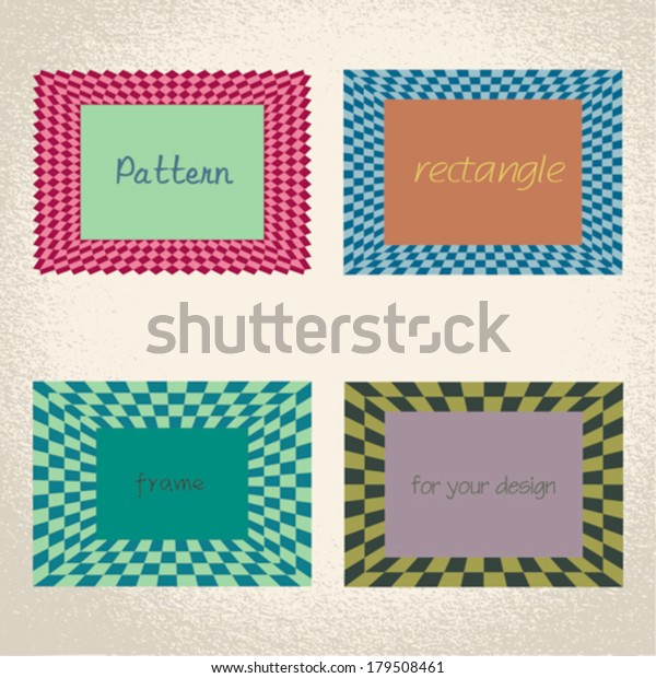 Vector Colorful Checkered Rectangle Frame Background Stock Vector ...