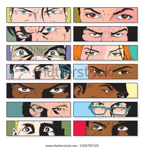 Vector Comic Book View Characters Facial Stock Vector (Royalty Free ...