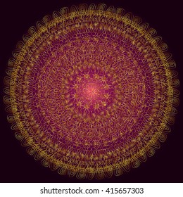 Vector Concentric Mandala Stock Vector (Royalty Free) 415657303 ...