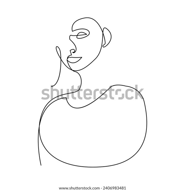 Vector Continuous One Line Drawing Woman Stock Vector (Royalty Free ...
