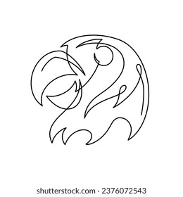 Vector Continuous One Line Head Bird Stock Vector (Royalty Free ...