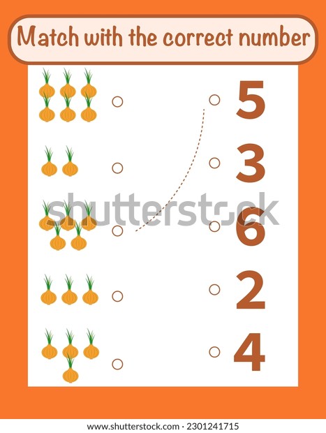 Vector Count Match Numbers Math Worksheet Stock Vector (Royalty Free ...