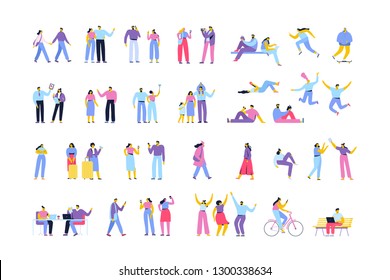 Flat Vector People Set Isolated On Stock Vector (Royalty Free ...