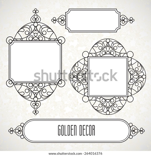 Vector Decorative Line Art Frames Design Stock Vector (Royalty Free ...