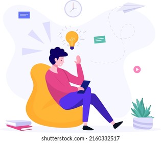 Vector Design Creating Ideas Flat Illustration Stock Vector (Royalty ...