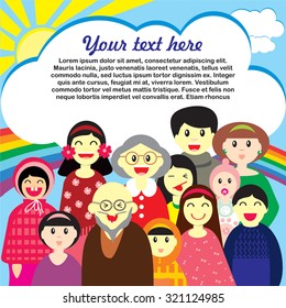 Vector Design Template Text Image Crowd Stock Vector (Royalty Free ...