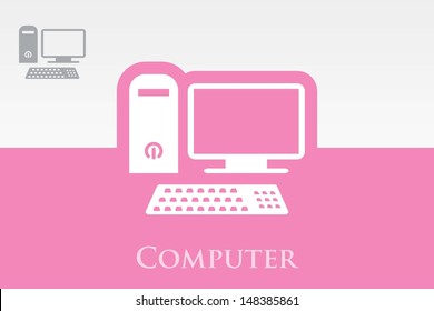 Vector Desktop Computer Icon Stock Vector (Royalty Free) 148385861 ...