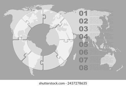 Vector Diagram Infographic Process On 8 Stock Vector (Royalty Free ...