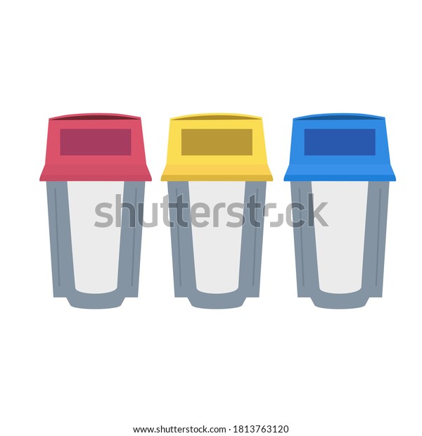 Vector Drawing Bin Cover Red Yellow Stock Vector (Royalty Free ...