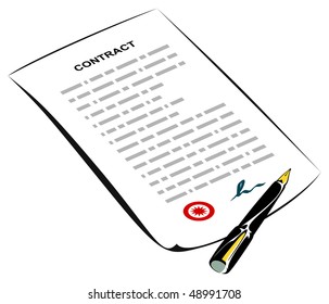 Stock vektor „Vector Drawing Signed Contract“ (bez autorských poplatků ...