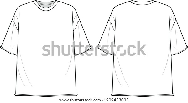 Vector Drawing Tshirt Front Back Stock Vector (Royalty Free) 1909453093 ...