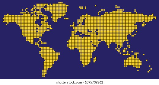 Vector Pixel World Map Stock Vector (Royalty Free) 15914674 | Shutterstock