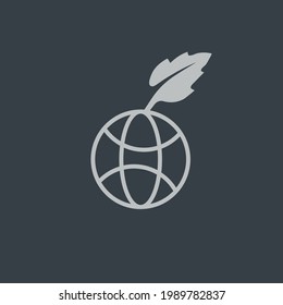 Vector Earth Leaf Logo Combination Planet Stock Vector (Royalty Free ...