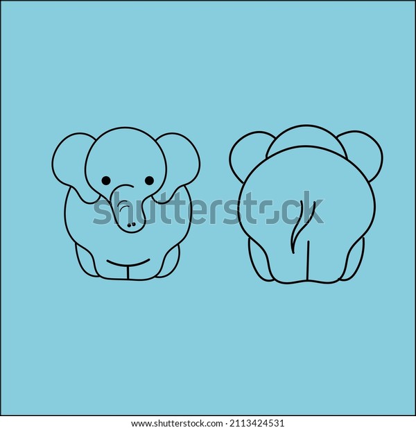 Vector Elephant Front Side Back Side Stock Vector (Royalty Free ...