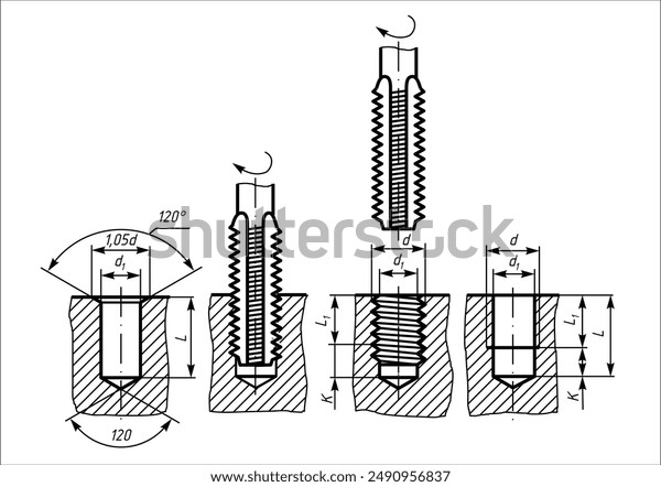 Vector Engineering Cad Drawing Mechanical Part Stock Vector (Royalty ...