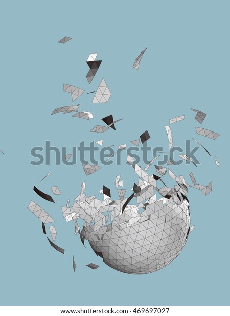 Vector Exploding Sphere Shape Fragmentsincluding Reverse: vector de ...