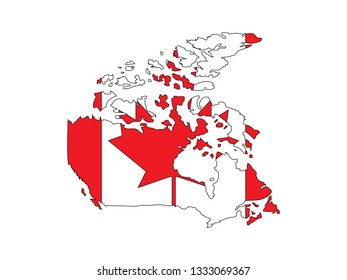 World Flag Map Canada Icon Symbol Stock Vector (Royalty Free ...
