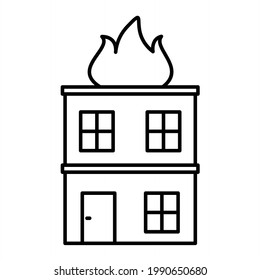 Vector Fire Building Filled Outline Icon Stock Vector (Royalty Free ...