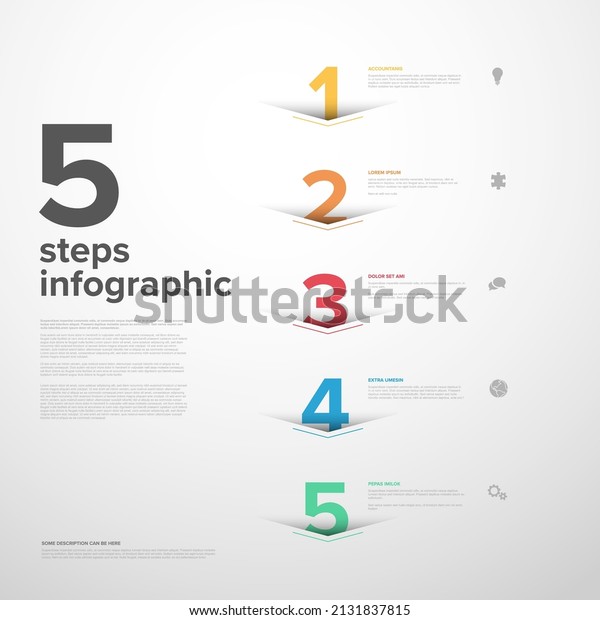 Vector Five Vertical Steps Progress Template Stock Vector (Royalty Free ...