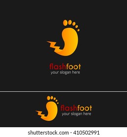 Vector Flash Foot Design Logo Template Stock Vector (Royalty Free ...