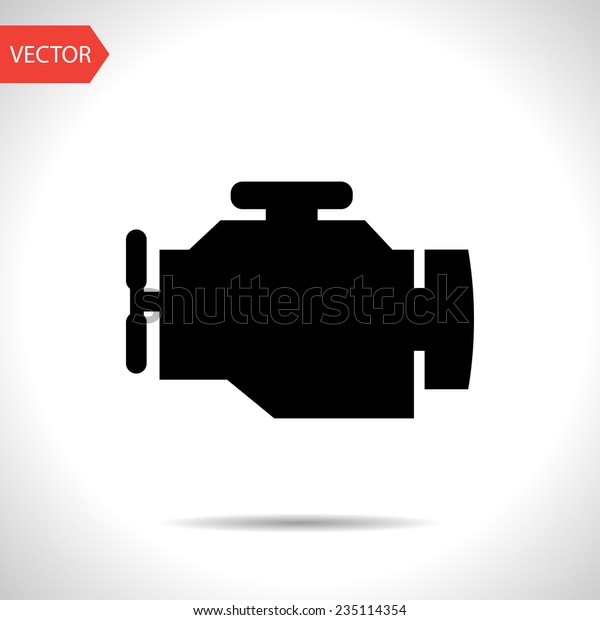 Vector Flat Black Icon Engine Eps10 Stock Vector (Royalty Free ...