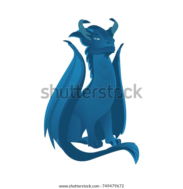 Vector Flat Cartoon Colored Blue Majestic Stock Vector (Royalty Free ...