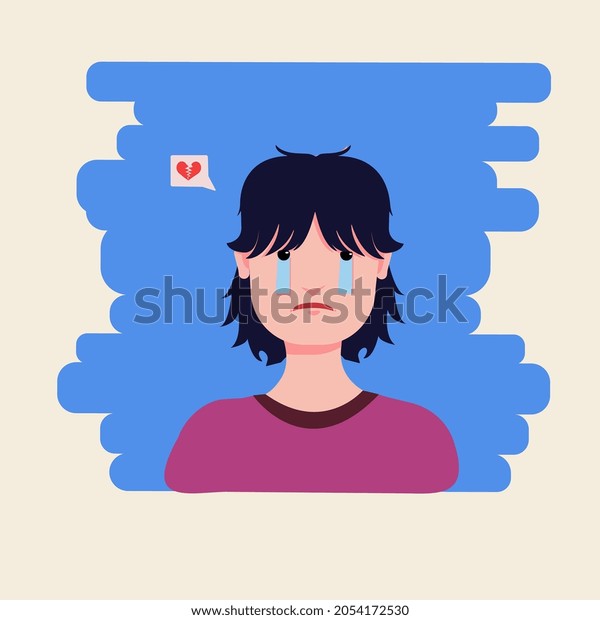 Vector Flat Character Sad Face Stock Vector (Royalty Free) 2054172530 ...